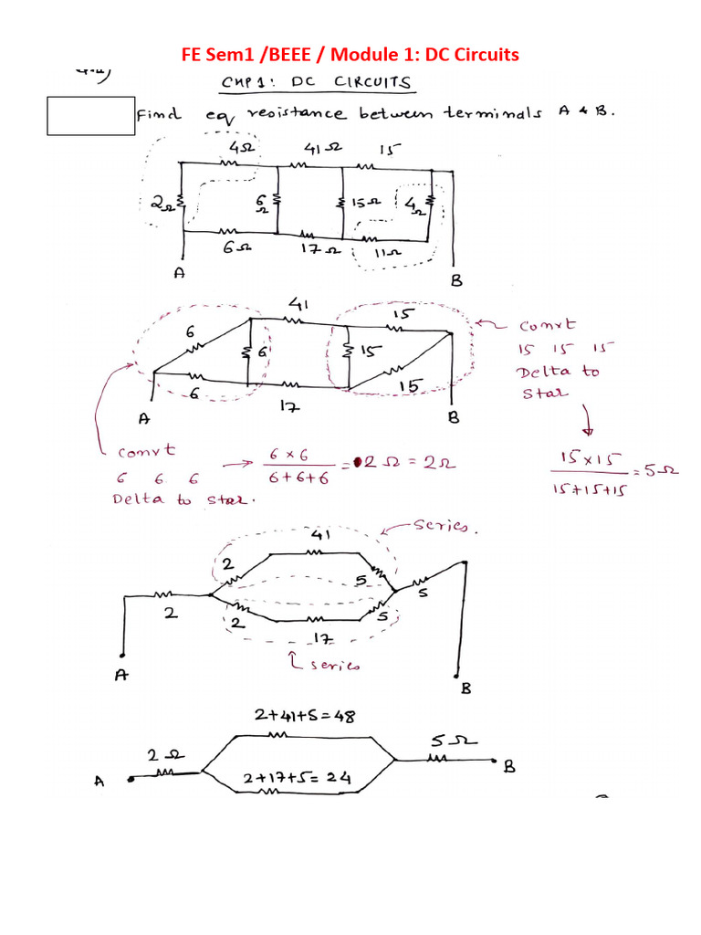 (R24) BEEE Important Numerical Problems and Solutions For Practice | PDF