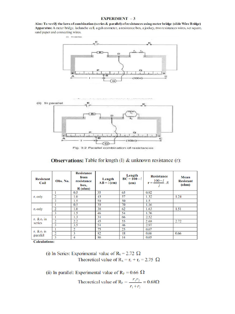 Expt-3 Series-Parallel | PDF
