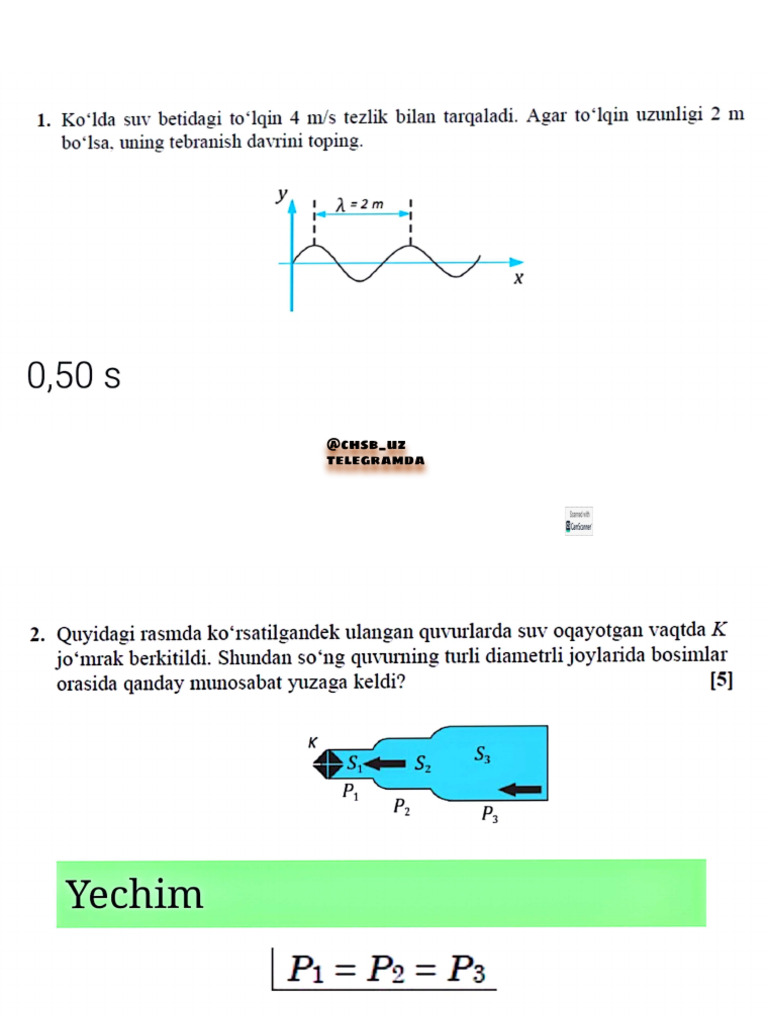 Fizika 10-sinf BSB №4, 2-variant javob - Copy | PDF
