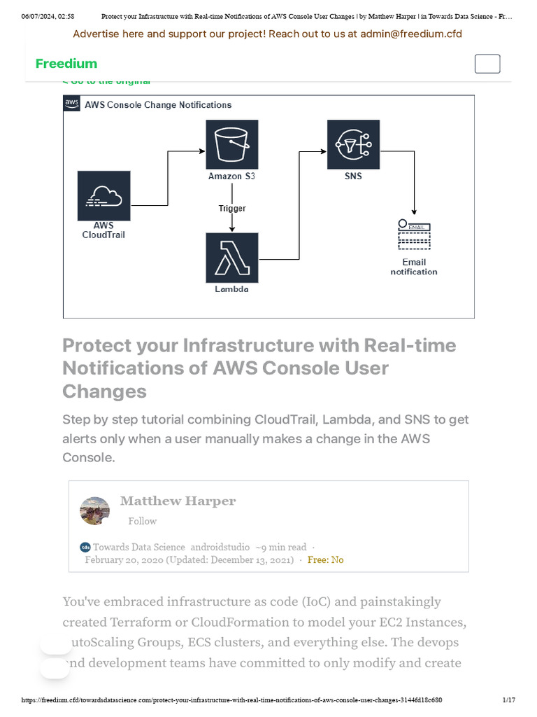 Protect Your Infrastructure With Real-Time Notifications of AWS Console User Changes | PDF ...