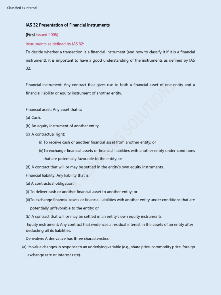 IFRS_9_IAS_32_IFRS_32_summary__1726254190 | PDF | Fair Value | Equity (Finance)