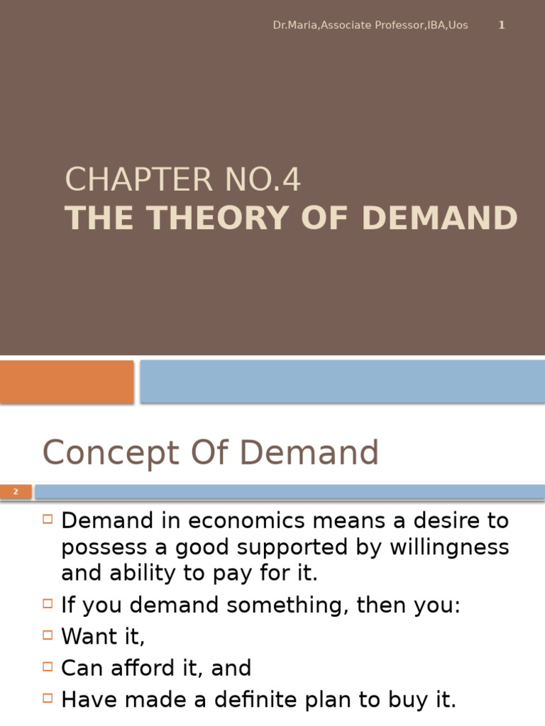 Micro Economics Chapter No.4 | PDF | Demand | Demand Curve
