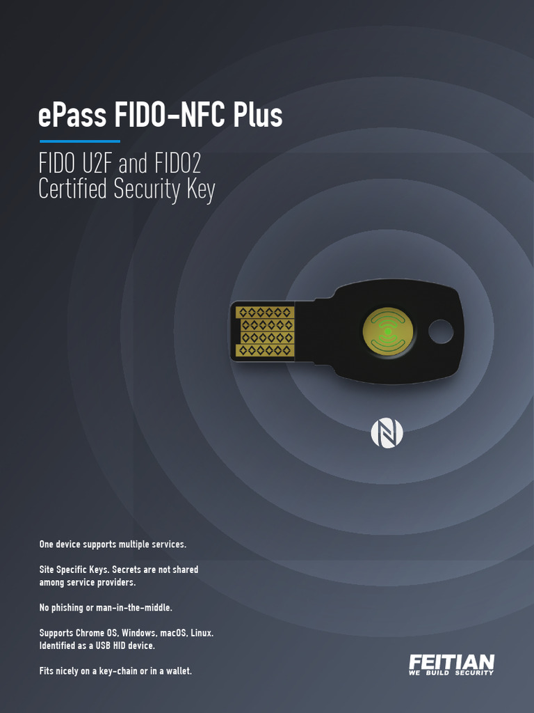 Flyer Epass FIDO NFC Plus K9 | PDF | Smart Card | Authentication