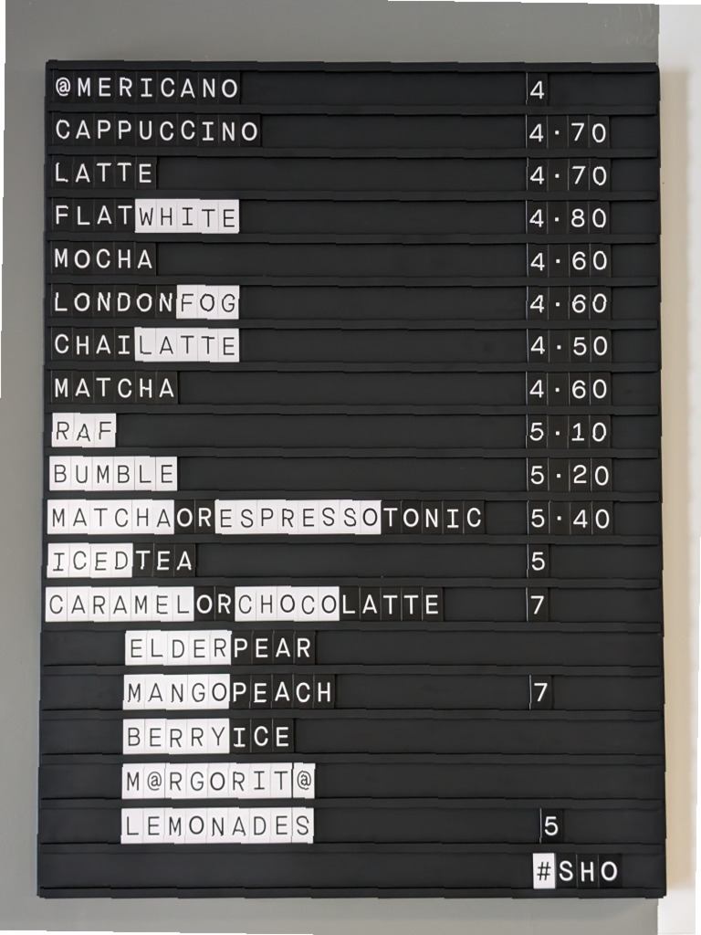 Sho Coffee Bar Menu - May 2024 | PDF