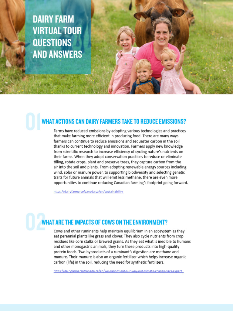 Dairy Farm Virtual Tours Q&A | PDF | Dairy Farming | Agriculture