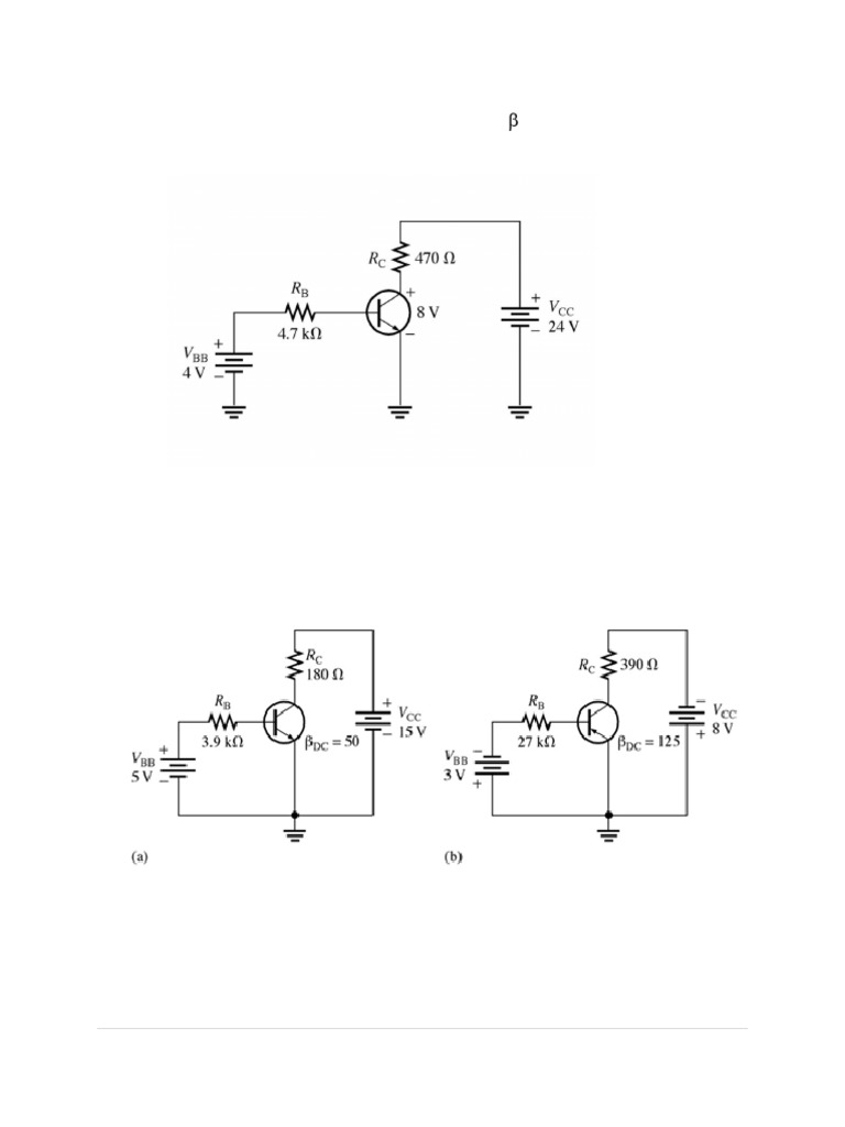 BJT DC Parameters Calculation Exercise | PDF