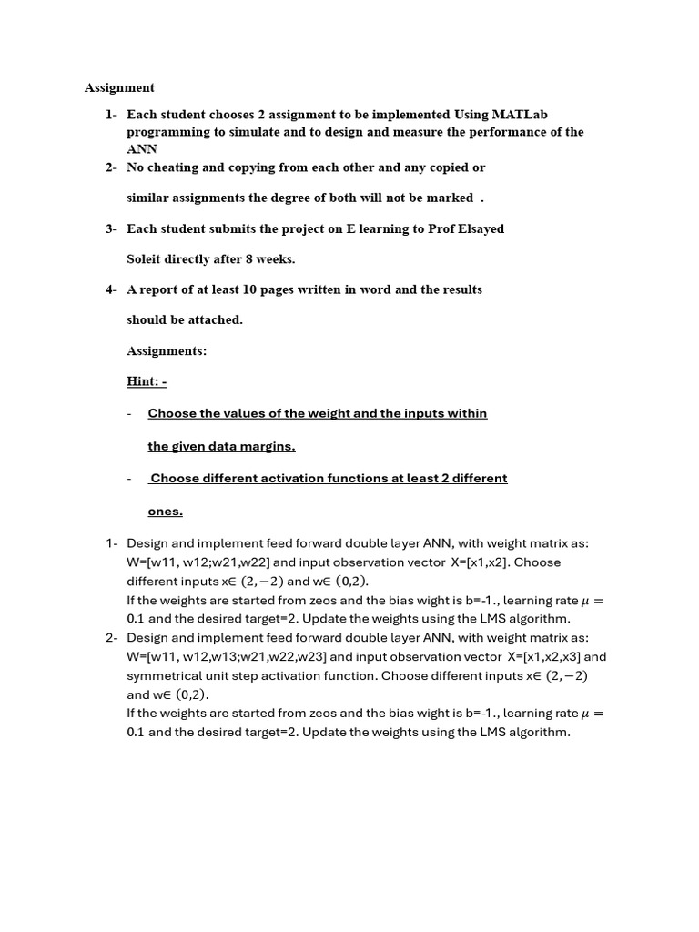 ANN Assignment | PDF