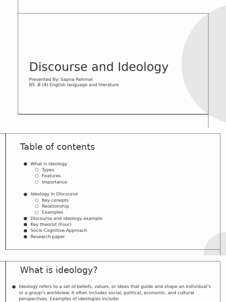 Understanding Ideology in Discourse | PDF | Discourse | Ideologies