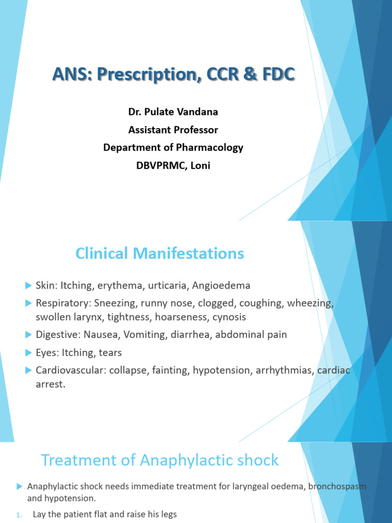 ANS-Prescriptions, FDC &CCR | PDF | Analgesic | Shock (Circulatory)