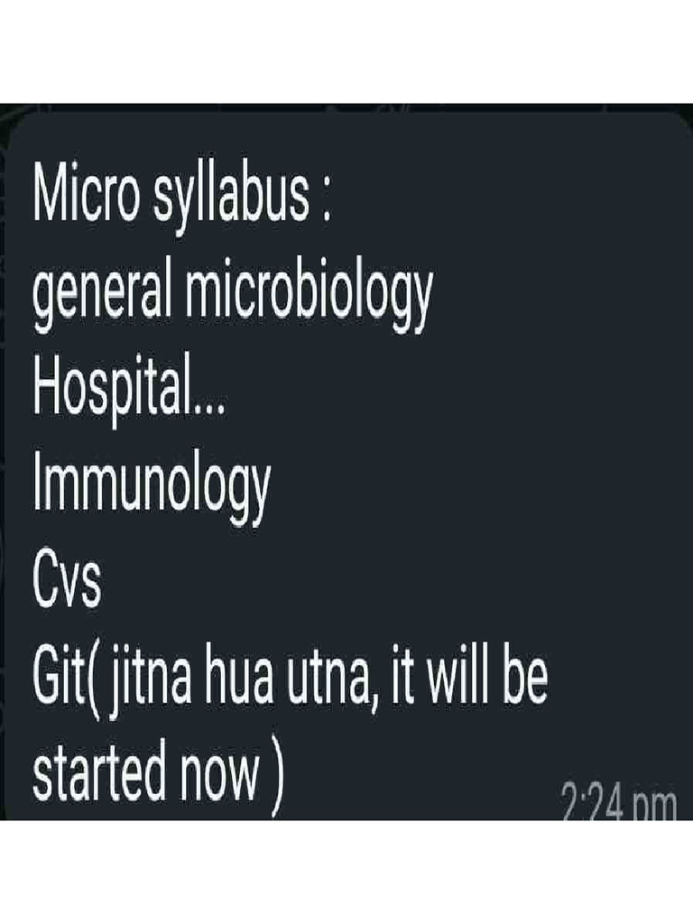 Microbiology Syllabus Pdf