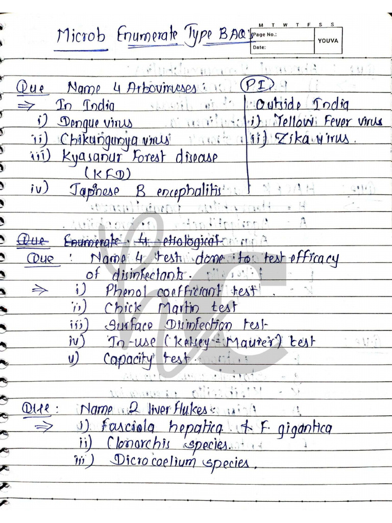 Enumerate PYQ Que. Microb 1 © | PDF