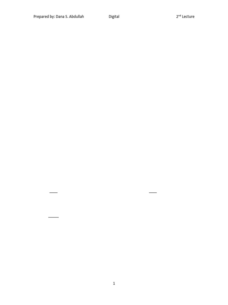 Digital Lecture 2 Pdf Subtraction Binary Coded Decimal