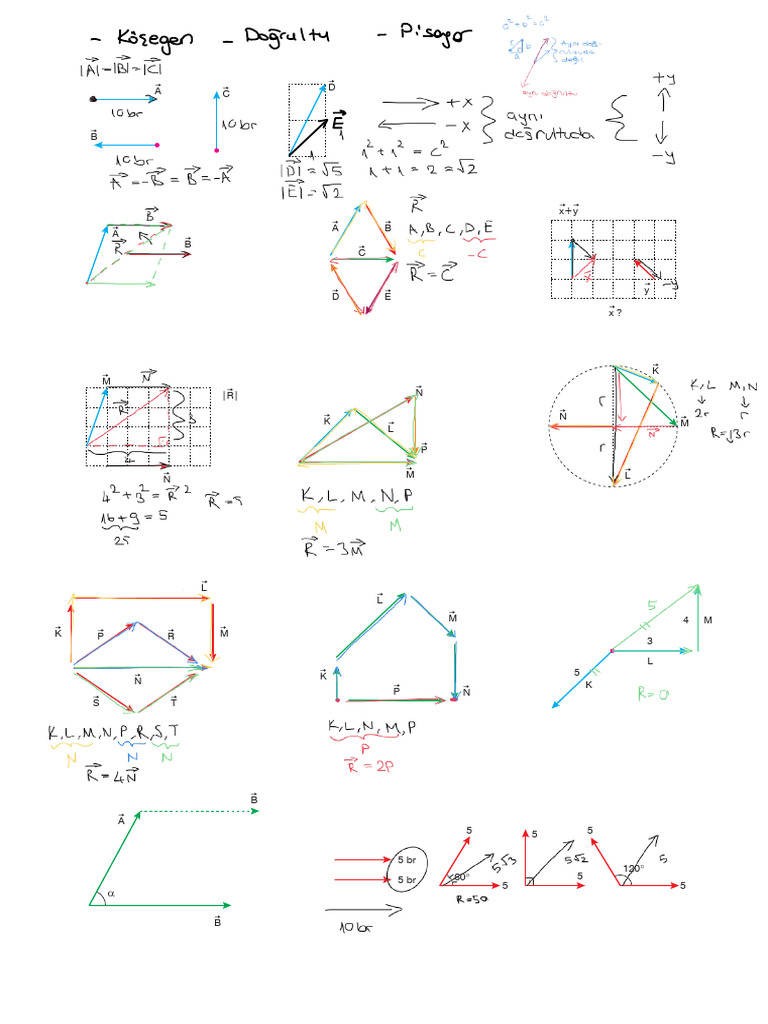 9.sinif Fizik Vektorler Genel Tekrar | PDF