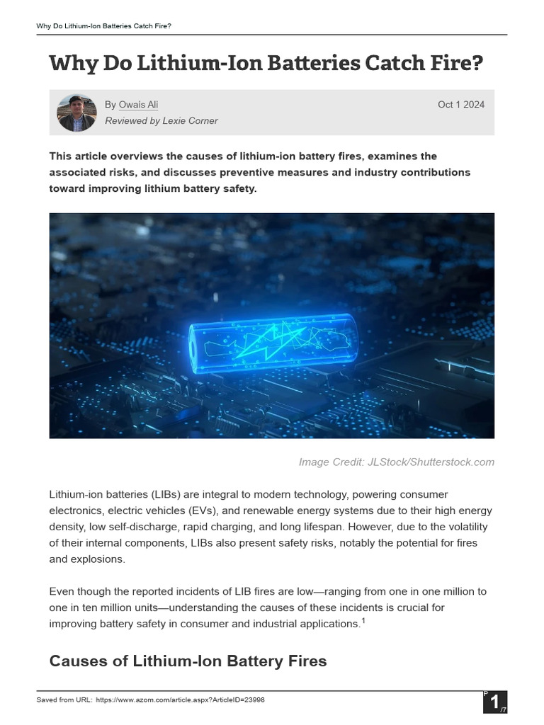 Why-Do-Lithium-Ion-Batteries-Catch-Fire | PDF | Lithium Ion Battery ...