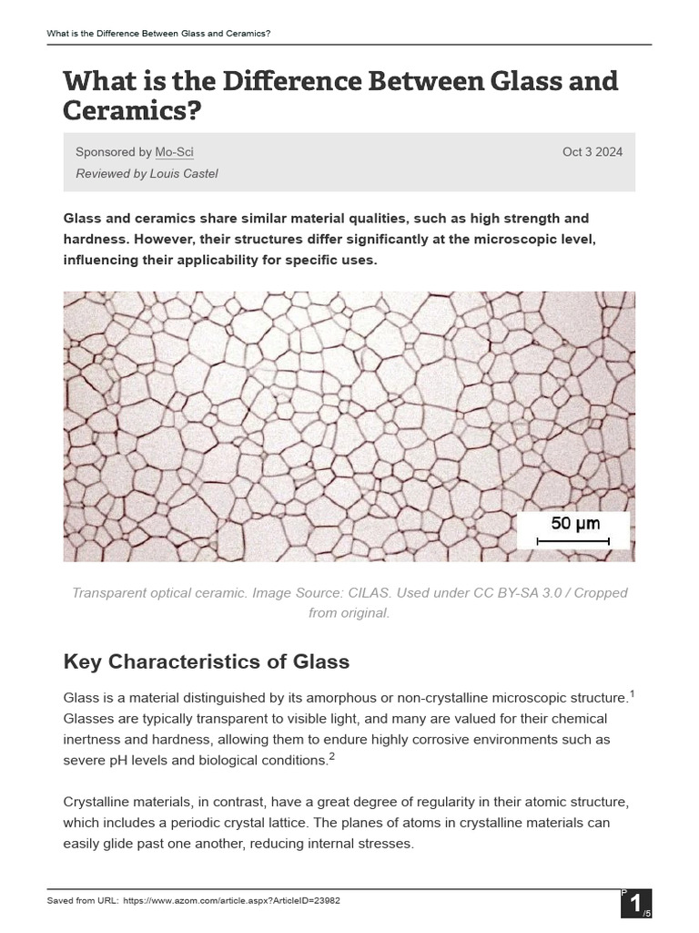 What Is The Difference Between Glass and Ceramics | PDF | Ceramics ...