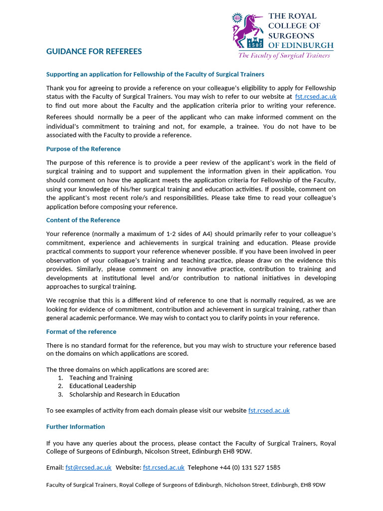 FST Referee Guidance and Form | PDF