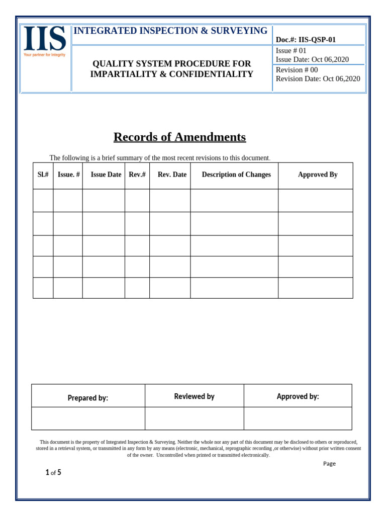 01 Impartiality Procedure | PDF | Information Security | Risk
