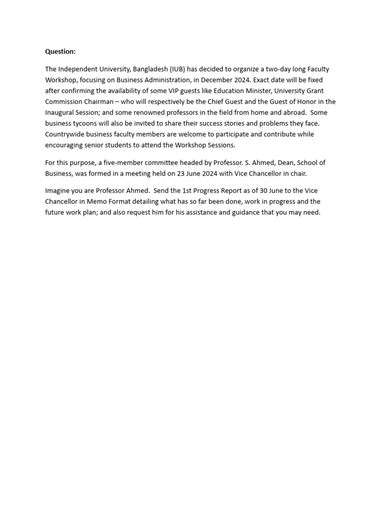 Sample Question and Answer - Progress Report | PDF