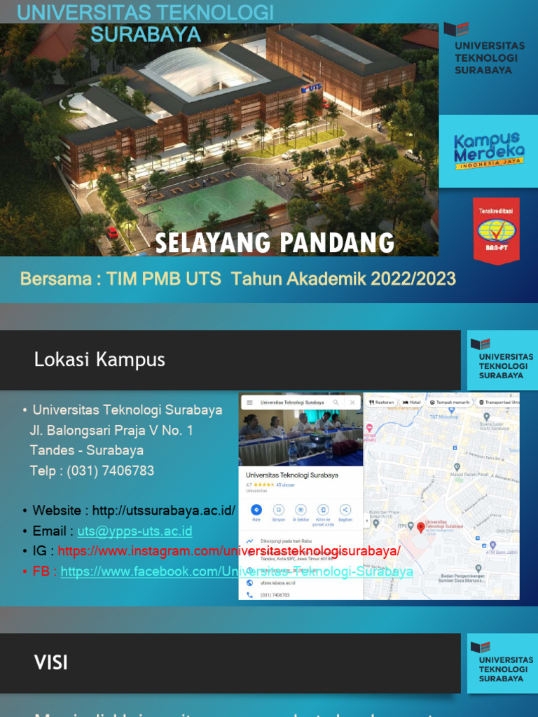 PRESENTASI MABA UNIVERSITAS TEKNOLOGI SURABAYA 2022 | PDF