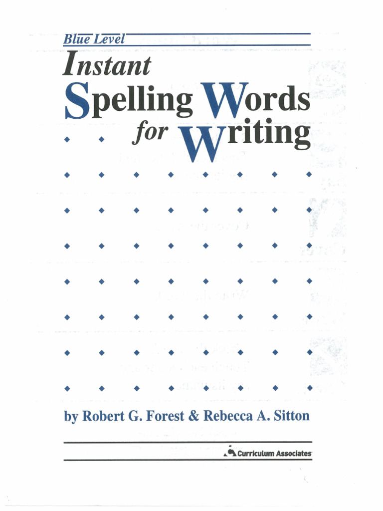 Instant Spelling Words for Writing Blue | PDF