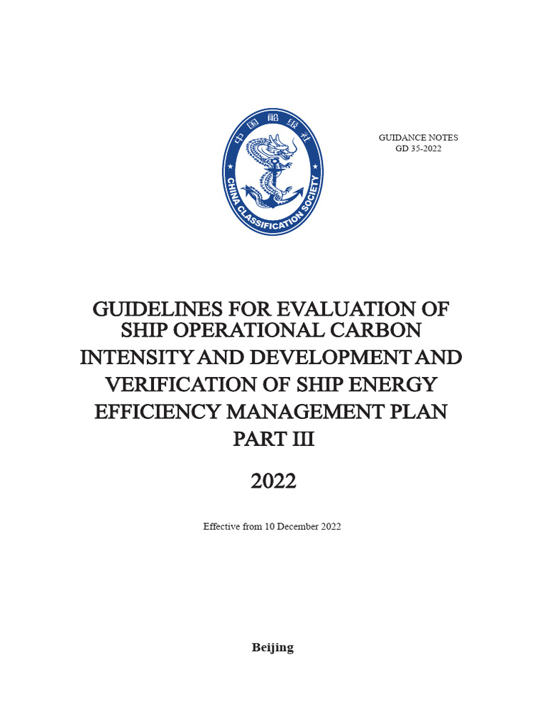 Guidelines For Evaluation of Ship Operational Carbon Intensityand ...