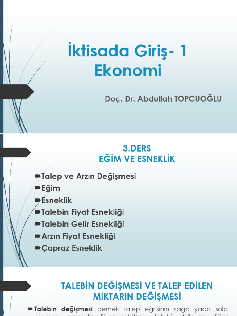 Iktisada Giris 1 3 - Ders | PDF