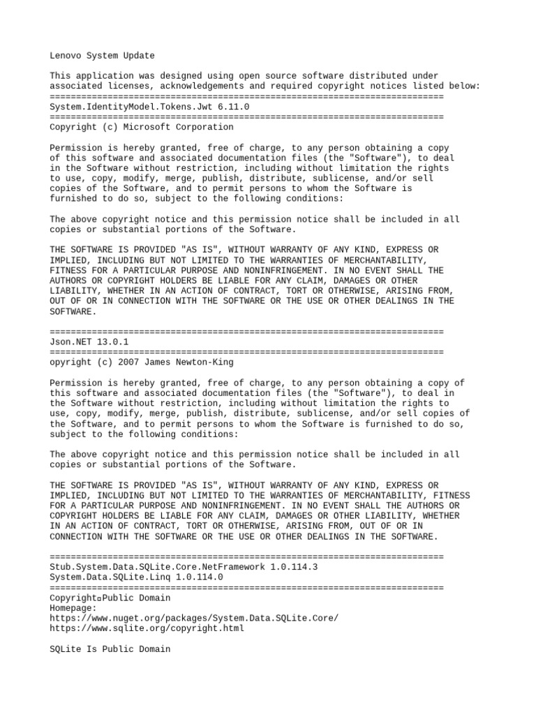 LenovoSystemUpdate OSC NOTICE | PDF | Copyright | Software