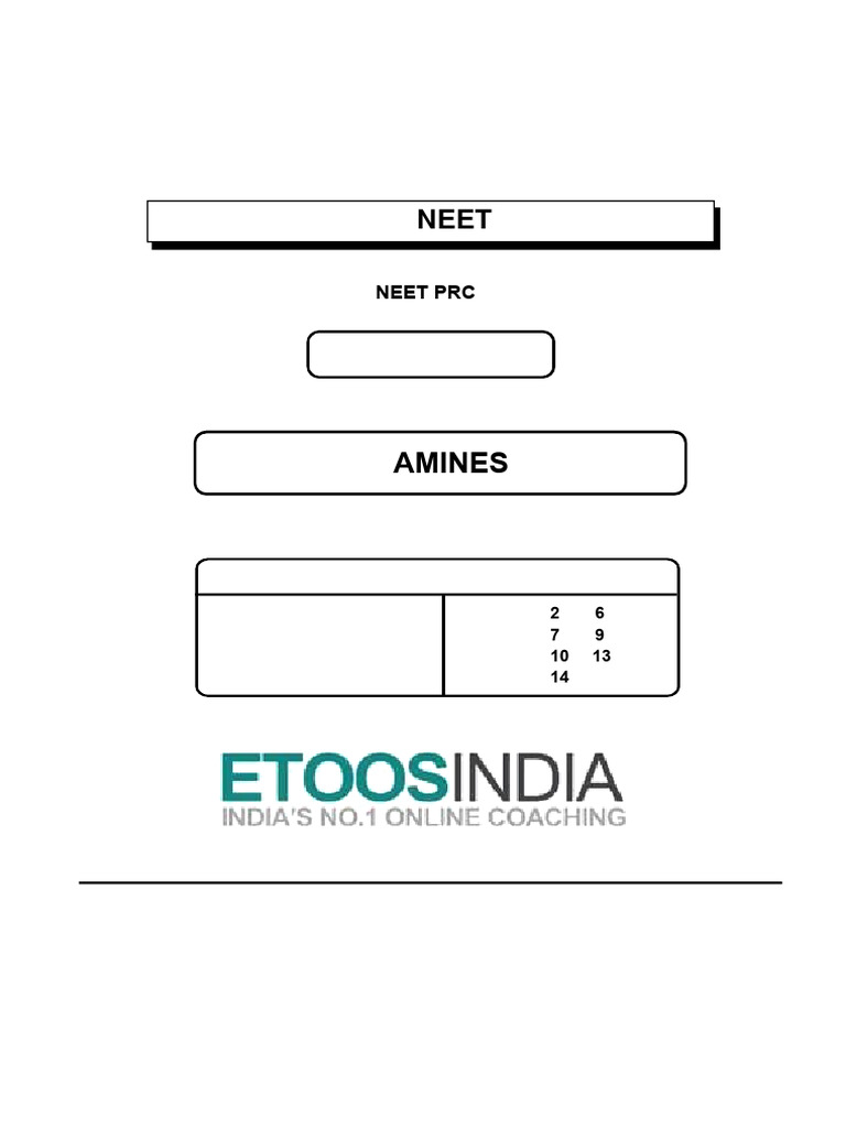 Amines Neet PRC NJ Sir PDF | PDF | Amine | Methyl Group