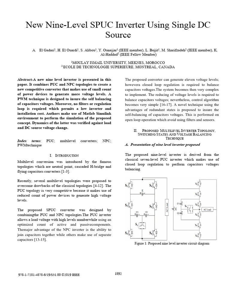 10 1109@iecon 2019 8927358 | PDF | Power Inverter | Power Electronics