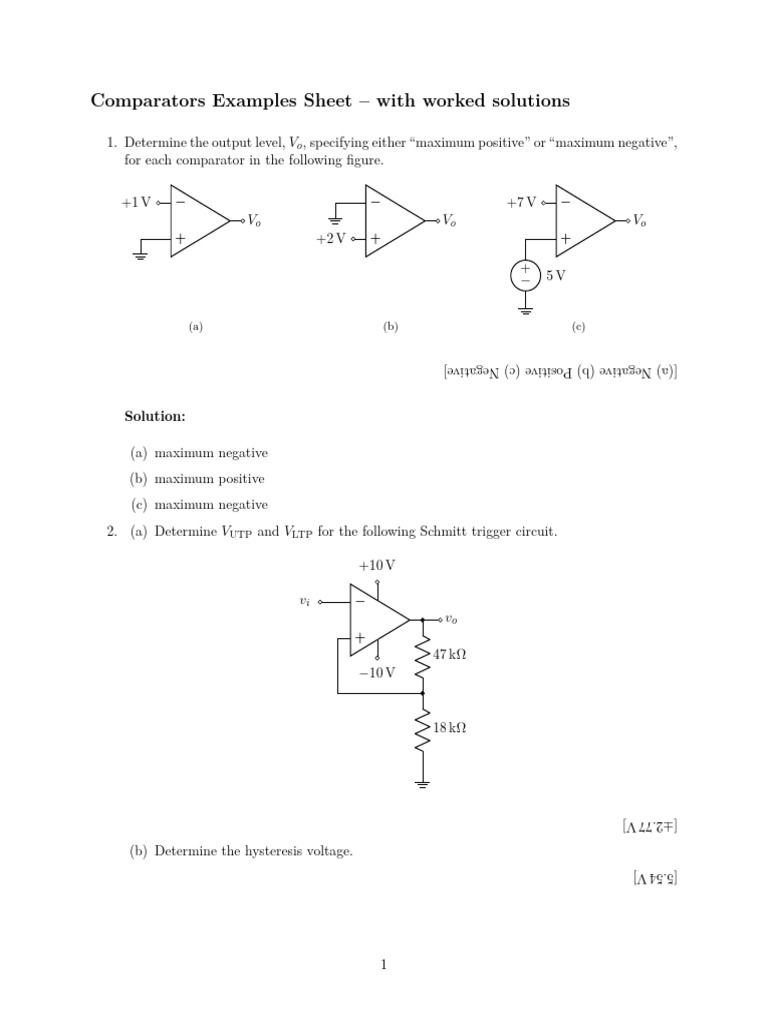 Comparators - Solutions | PDF | Analog Circuits | Electromagnetism