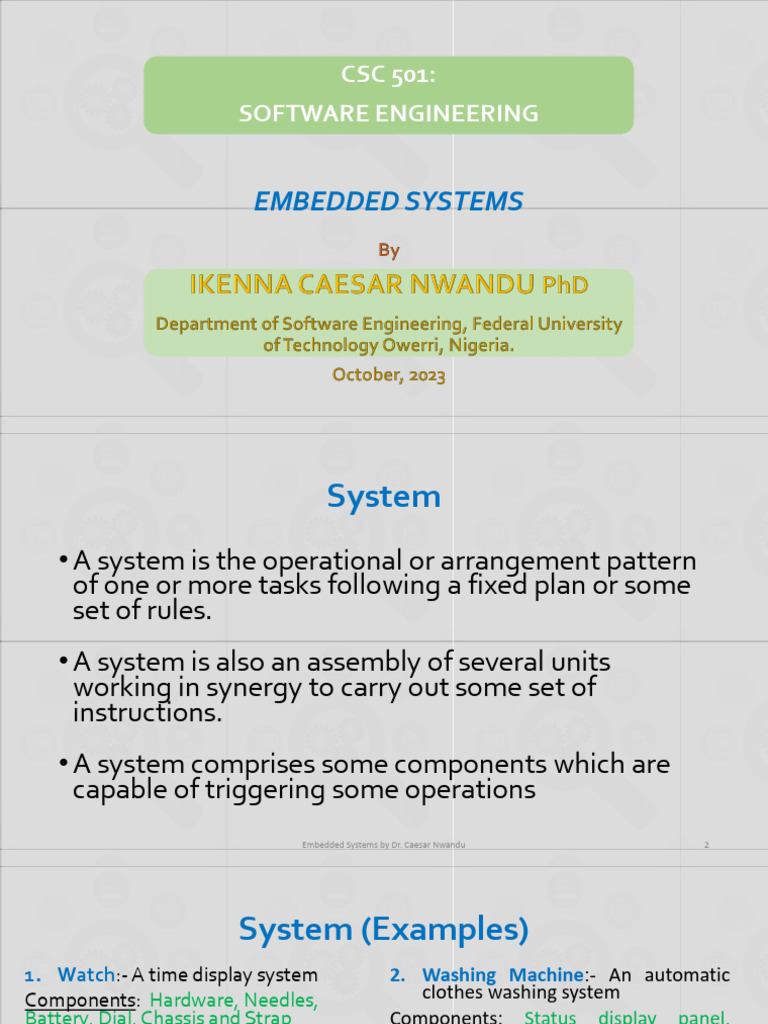 CSC 501-Embedded Systems | PDF | Central Processing Unit | Embedded System