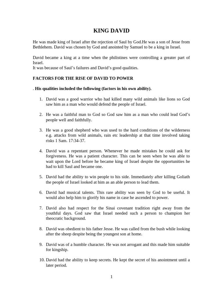 Div King David | PDF | David | Solomons