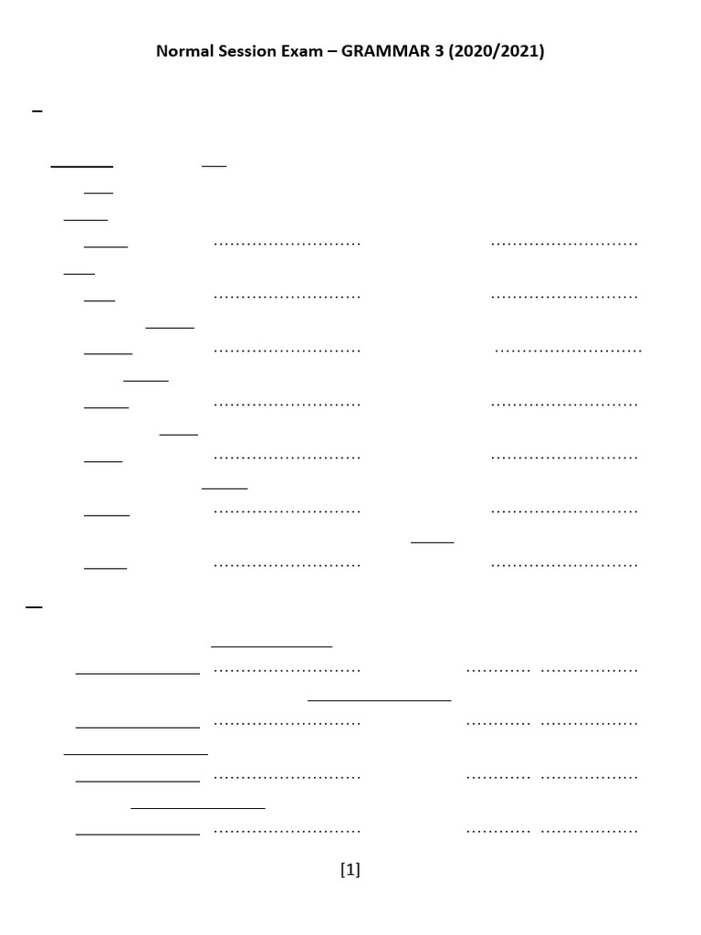 Grammar Exam: Parts of Speech & Phrases | PDF