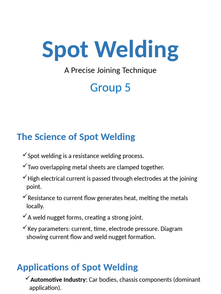 Spot Welding: Techniques and Applications | PDF