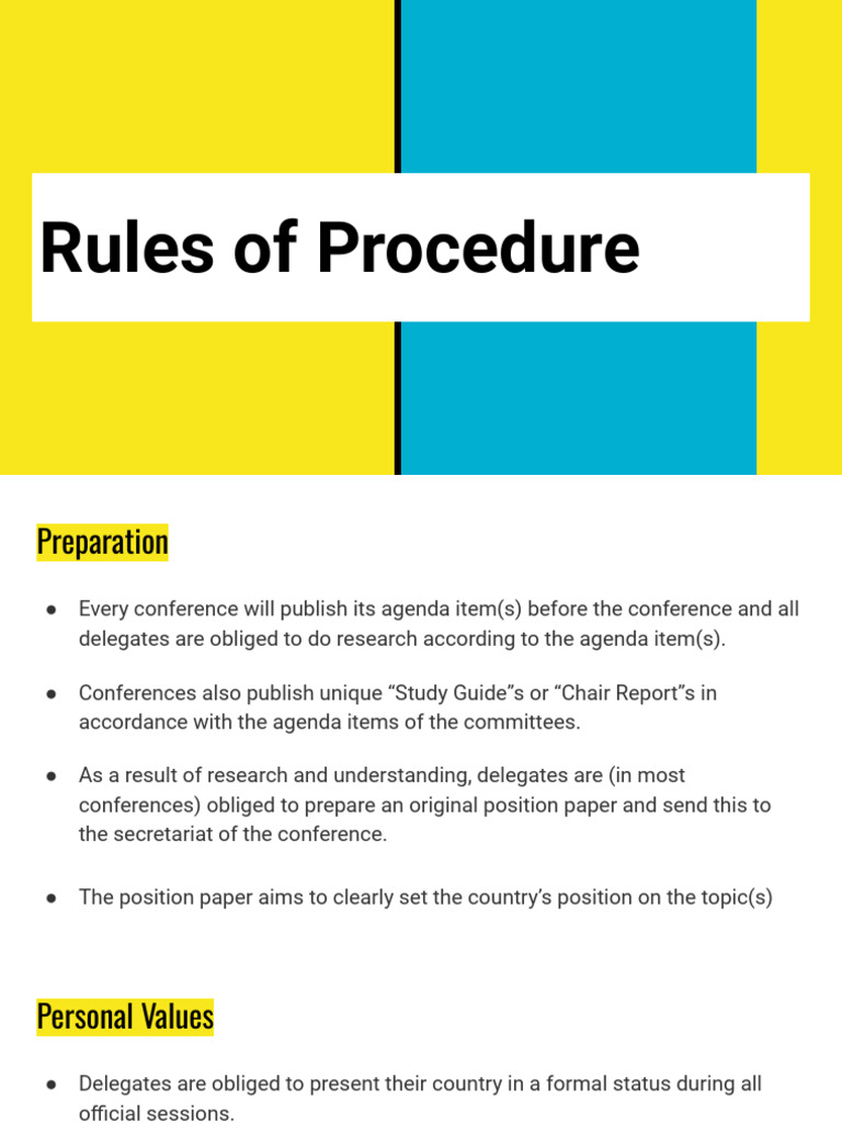 Rules of procedure MUN | PDF | Committee | Political Law