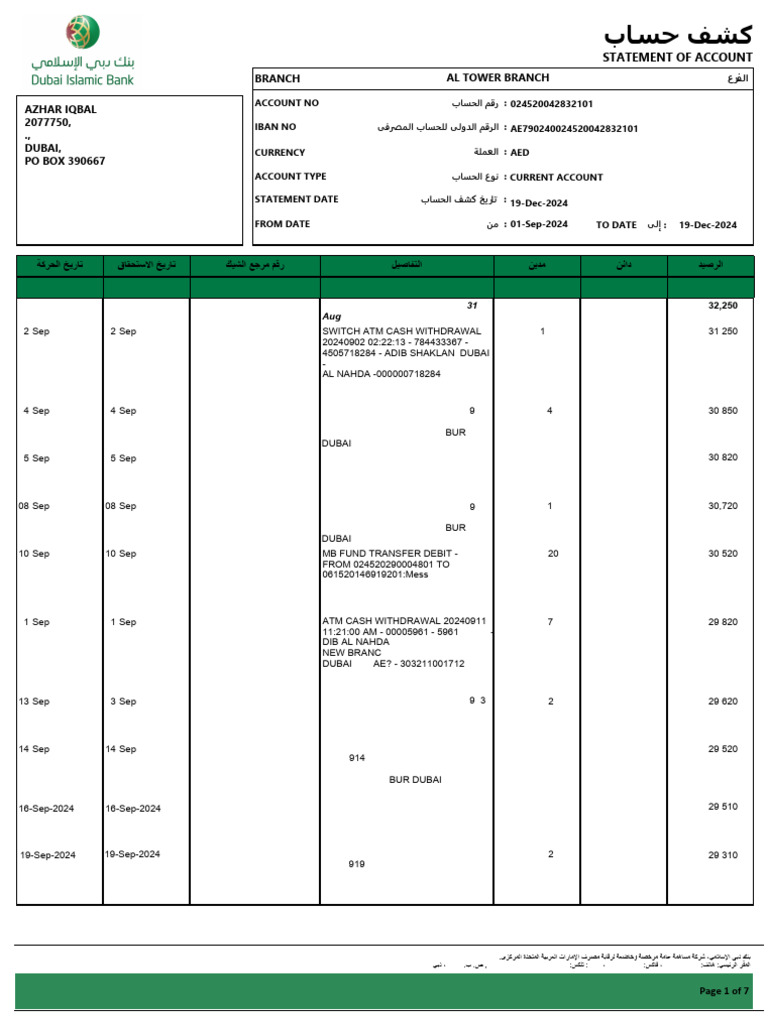 Fujaira Dib | PDF | Debit Card | Transaction Account