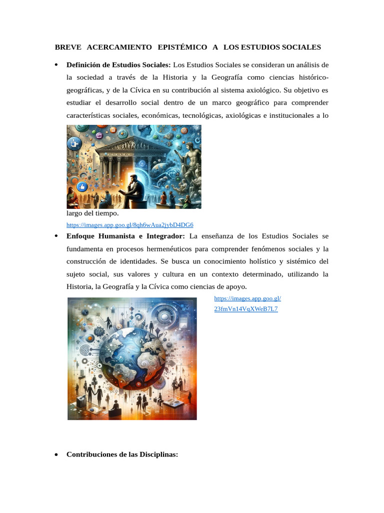 BREVE ACERCAMIENTO EPISTÉMICO A LOS ESTUDIOS SOCIALES (1) | PDF ...
