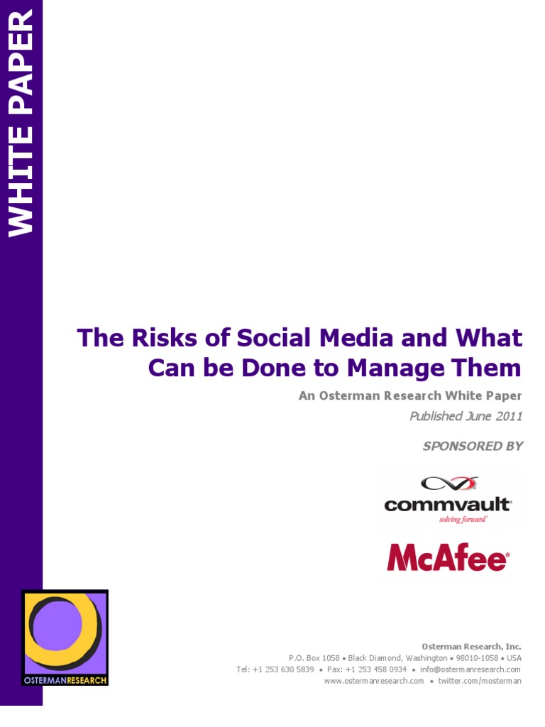 The Risks of Social Media and What Can Be Done To Manage Them | PDF ...