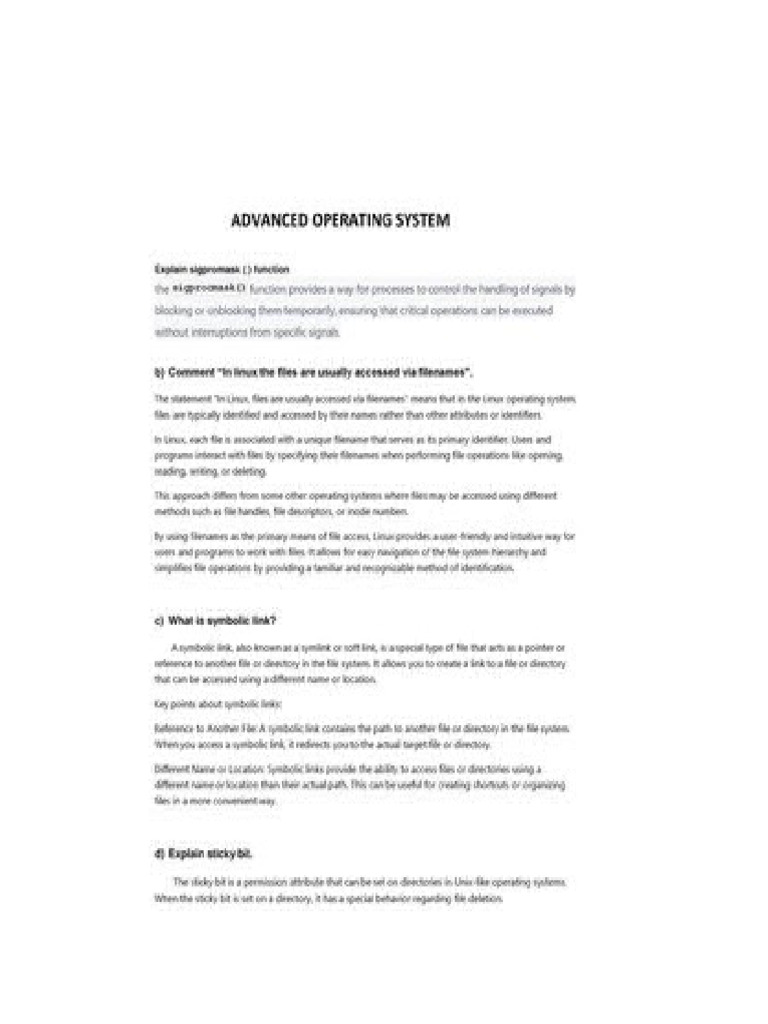 AOS paper solution | PDF | Process (Computing) | Cpu Cache