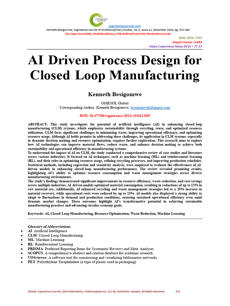 AI-Driven Process Design For Closed-Loop Manufacturing | PDF | Artificial Intelligence ...