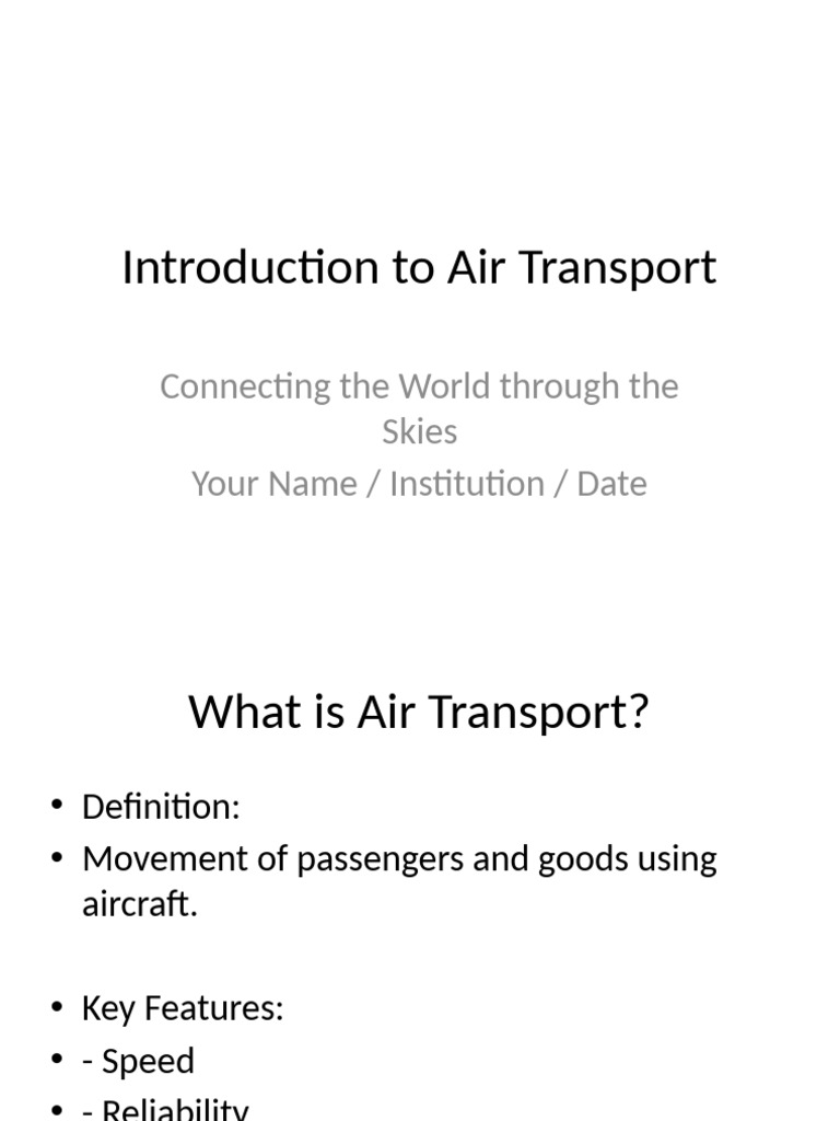 Advantages and Future of Air Transport | PDF