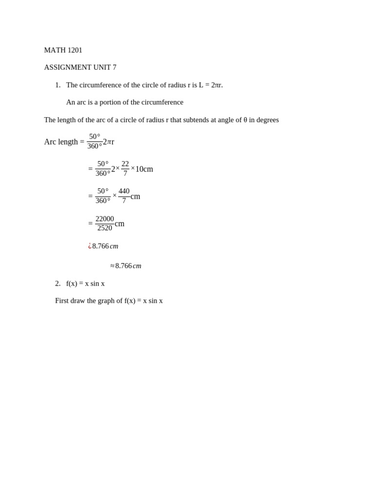 Algebra Assignment 7 | PDF