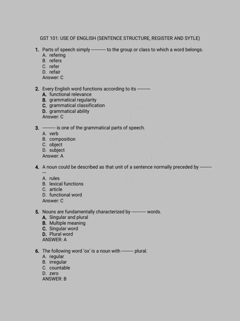GST-101-possible-questions-3(1689185947652) | PDF | Morphology | Lexical Semantics