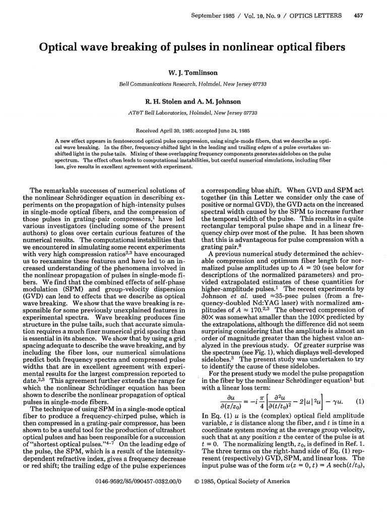 1985 - Tomlinson - Optical Wave Breaking of Pulses in Nonlinear Optical ...