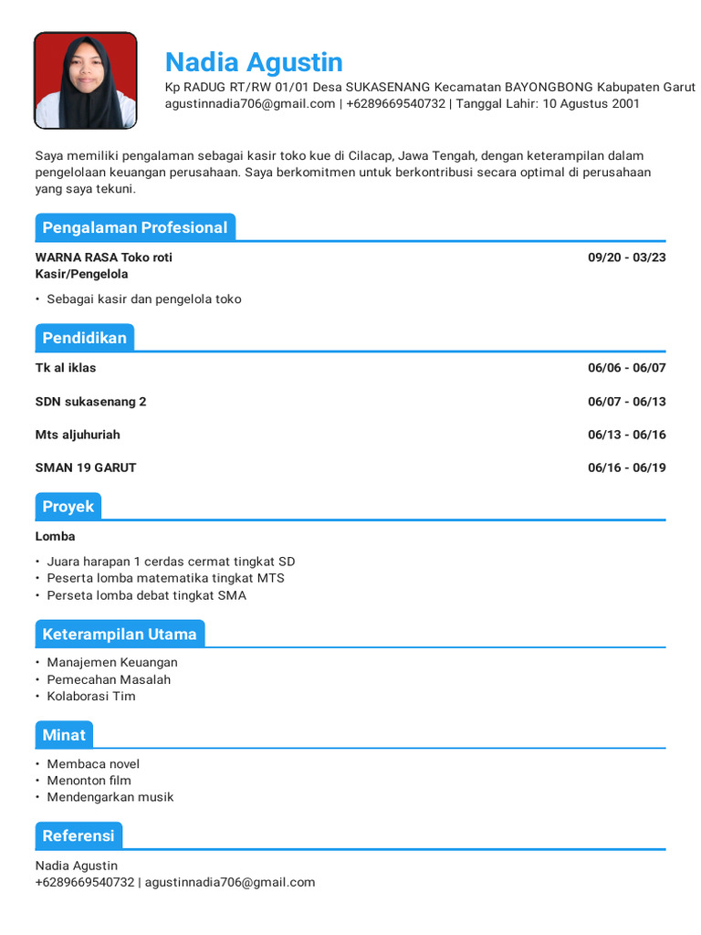 Nadia Agustin - Resume | PDF