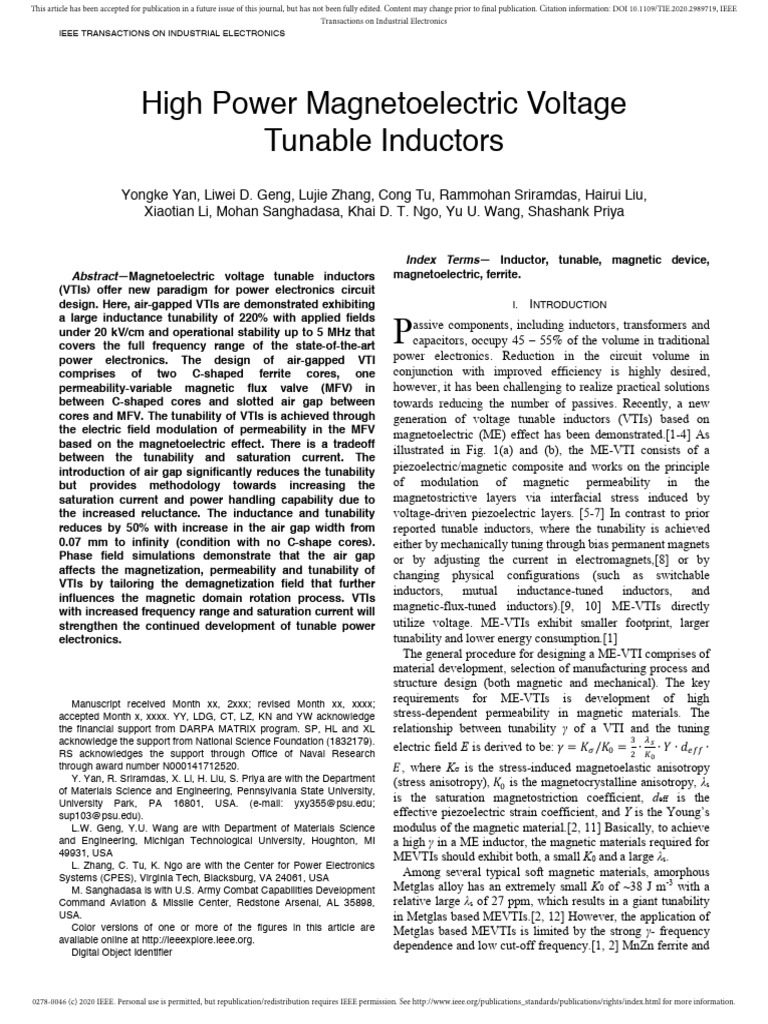 2020-IEEE | PDF | Inductor | Inductance