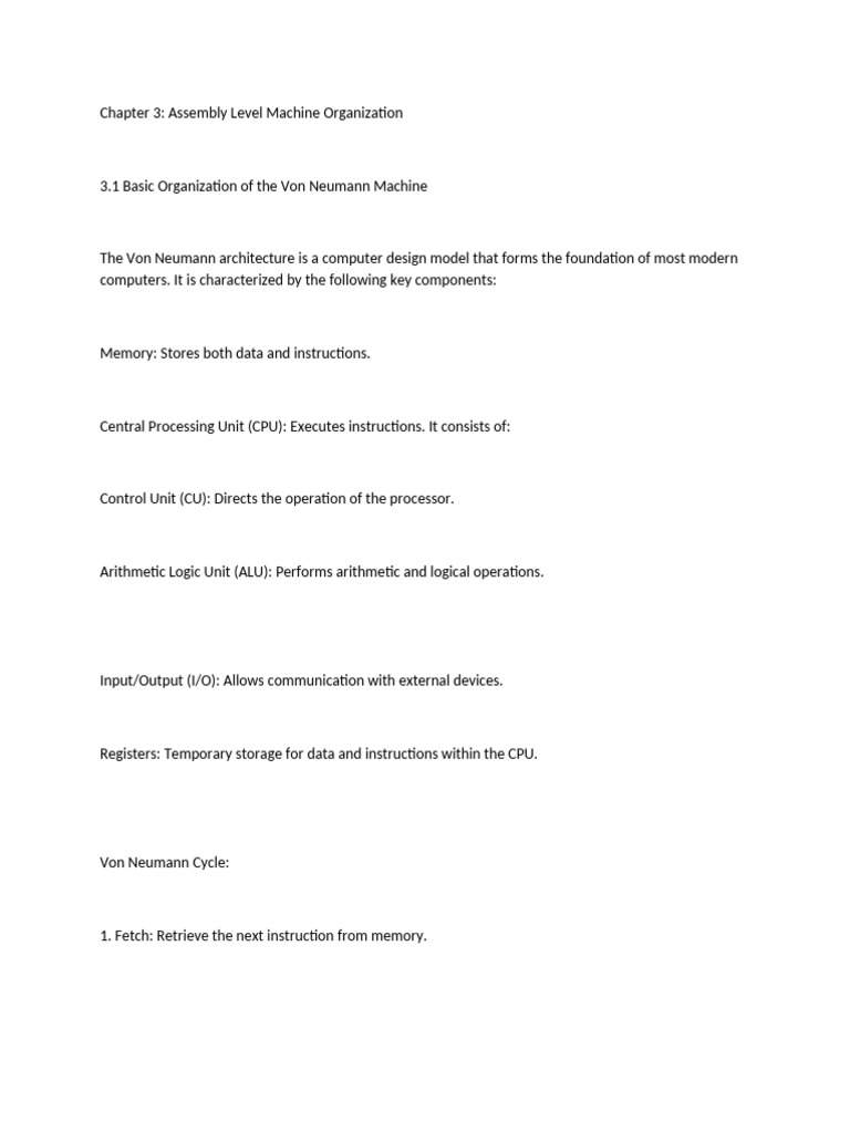 Von Neumann Architecture Overview | PDF | Central Processing Unit ...