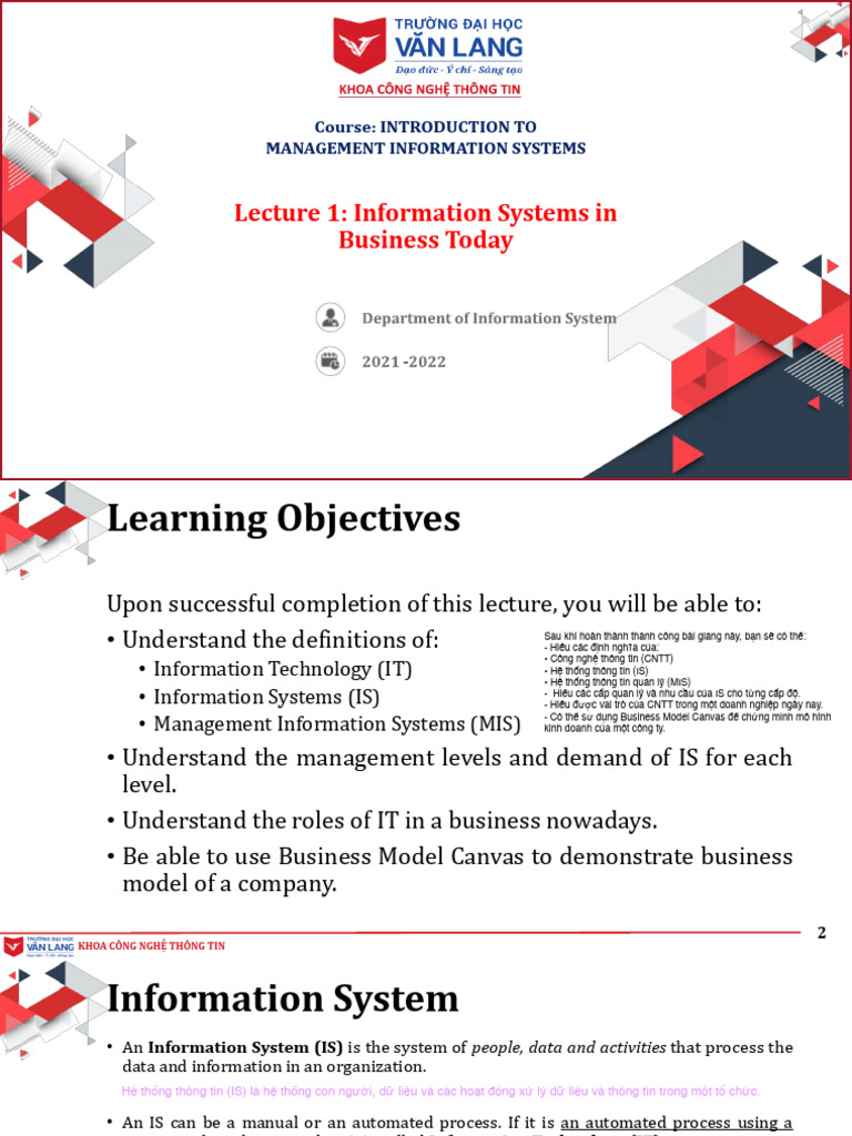 L1 - Information Systems in Business Today | PDF