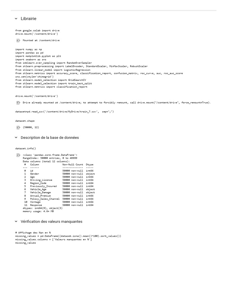 Projet de Sciences Des Données Appliquées en Assurance - Ipynb - Colab | PDF | Statistical ...