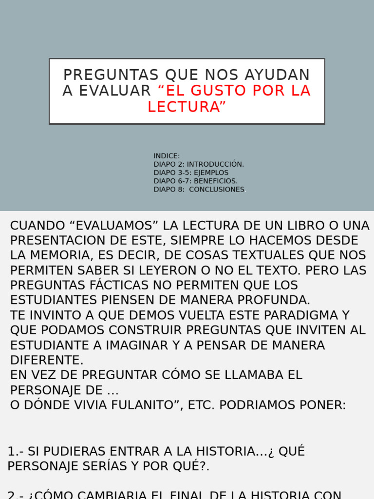 Preguntas Creativas para Evaluar Lectura | PDF | Pensamiento | Cognición